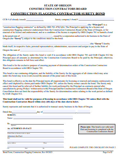 Construction Flagging Contractor Bond | Surety Bond Authority