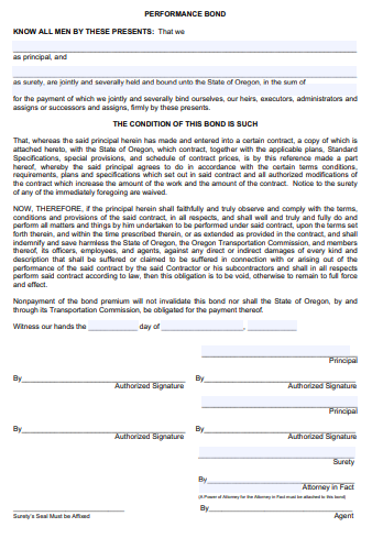 Oregon DOT Department of Transportation Bond | Surety Bond Authority